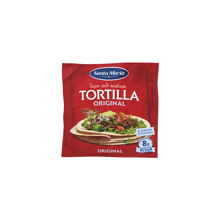 Tortilla Original Medium 8-pack Santa Maria 320g | KliMATkassen